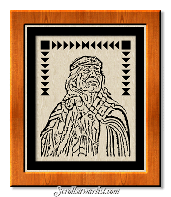 Wise old Indian man - Scroll Saw Artist