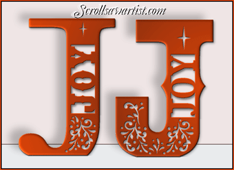 Large letters - Joy - Scroll Saw Artist