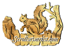 Rustic wood slab - squirrel - Scroll Saw Artist