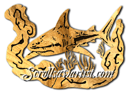 Rustic wood slab - shark - Scroll Saw Artist