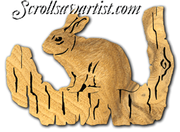 Rustic wood slab - Rabbit - Scroll Saw Artist