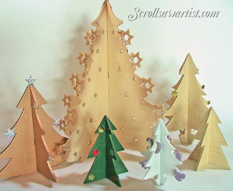Slotted Christmas trees - Scroll Saw Artist