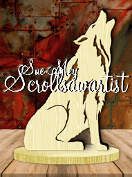 Howling wolf on base