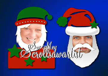 Elf and Santa masks/photo frames