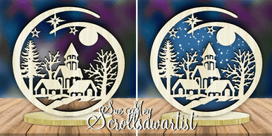 Freestanding winter scene - Scroll Saw Artist