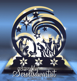 Lighted nativity scene #2 - Scroll Saw Artist