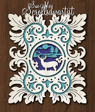 Layered deer plaque - Scroll Saw Artist