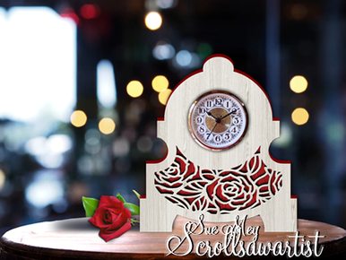 Rose mantel clock - Scroll Saw Artist