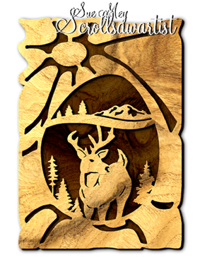 Framed deer - Scroll Saw Artist