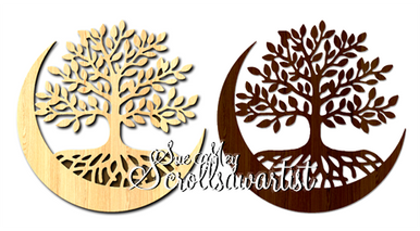 Crescent plaque - tree of life - Scroll Saw Artist