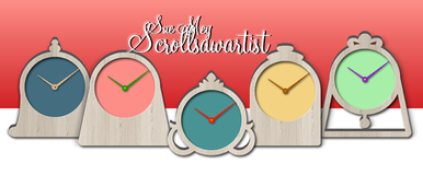 Contemporary stand-up clock set - Scroll Saw Artist