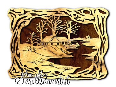 Wood frame with winter scene - Scroll Saw Artist