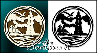 Triple ring framed lighthouse - Scroll Saw Artist