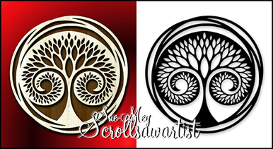 Triple ring framed tree of life - Scroll Saw Artist
