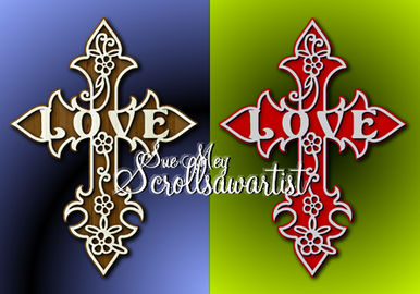 Pointy cross - love - Scroll Saw Artist