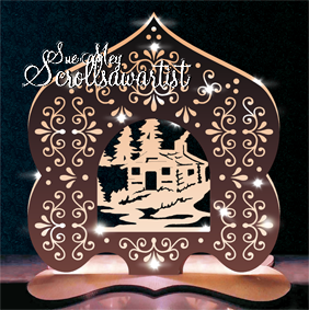 Lighted cabin scene - Scroll Saw Artist