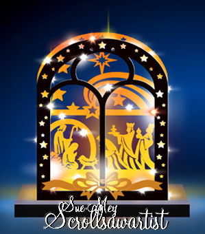 Lighted window nativity - Scroll Saw Artist