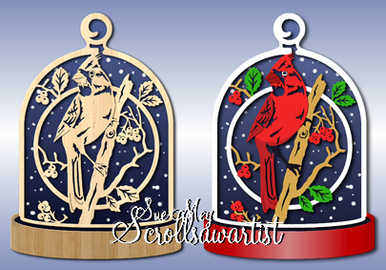 Glass dome plaque #10 - Scroll Saw Artist
