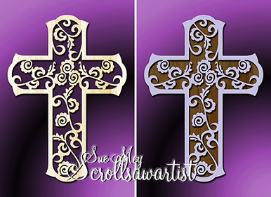 Bali scroll cross - Scroll Saw Artist