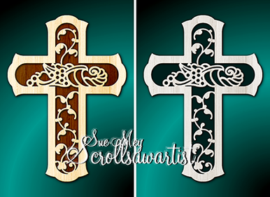 Cornucopia cross - Scroll Saw Artist