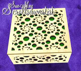 Dot swirls box with fret lid and sides - Scroll Saw Artist