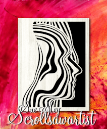 Lined face illusion - Scroll Saw Artist