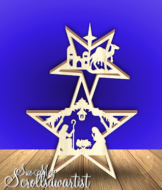 Two stars - Scroll Saw Artist
