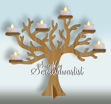 Freestanding tea light tree - Scroll Saw Artist