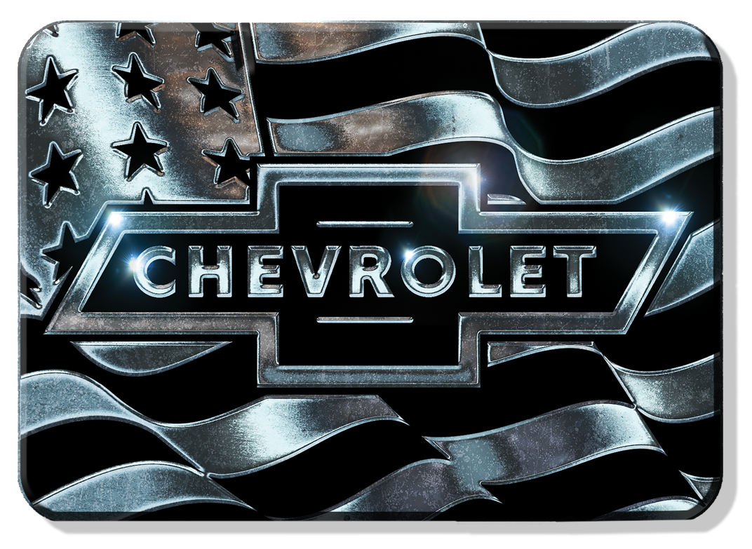 Magnet: Chevy Metal Flag | Desperate Enterprises