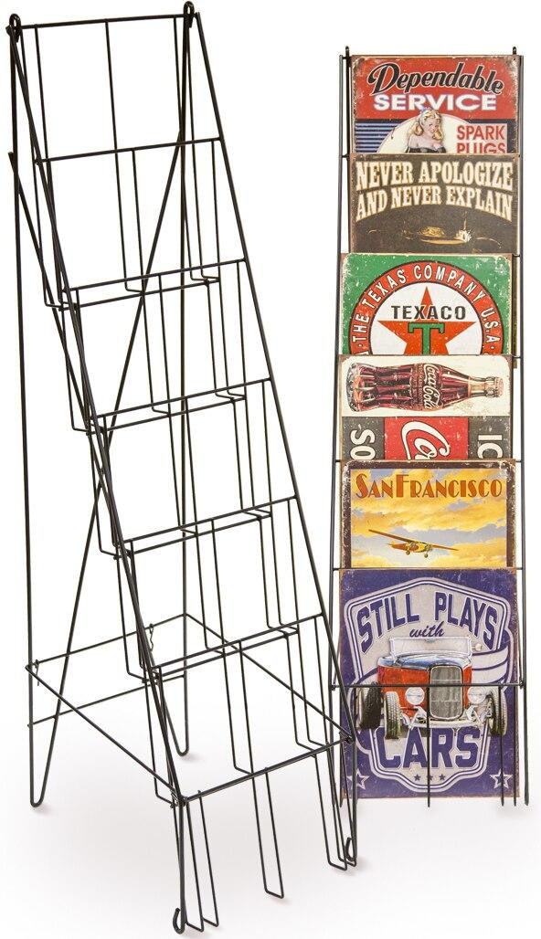 6 Pocket Waterfall Rack | Wholesale Metal Signs