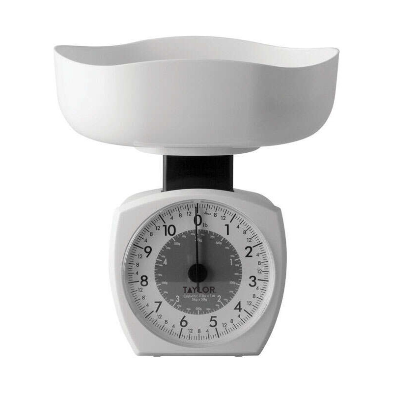 White 11 lb Capacity Analog Kitchen Scale - Essex County Co-Op
