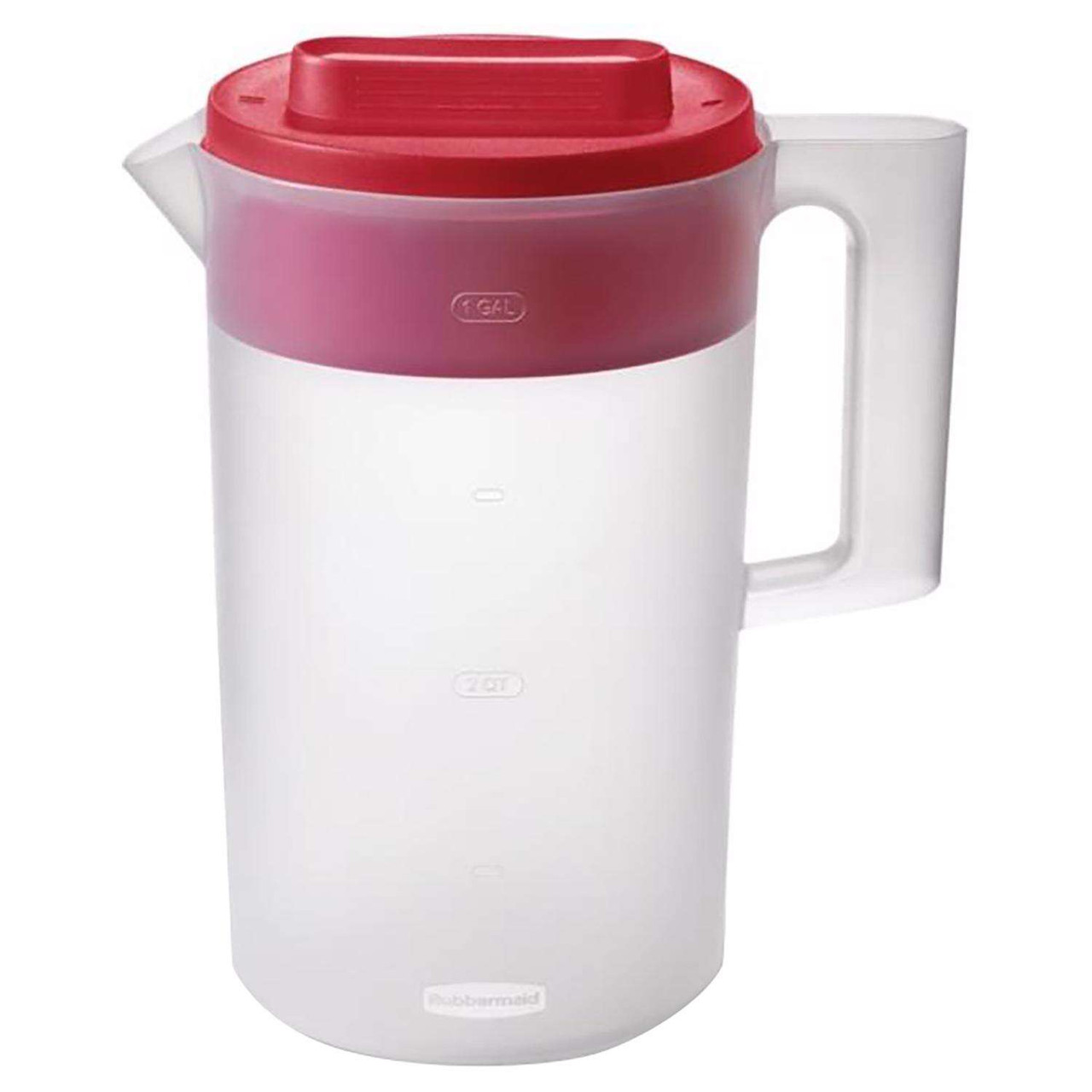 Clear/Red Plastic Simple Pour Pitcher - Essex County Co-Op