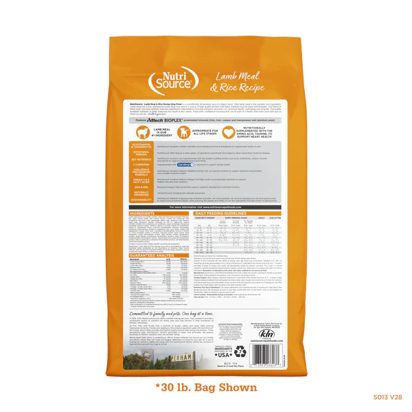 NutriSource® Lamb & Rice Adult Dry Dog Food - Essex County Co-Op
