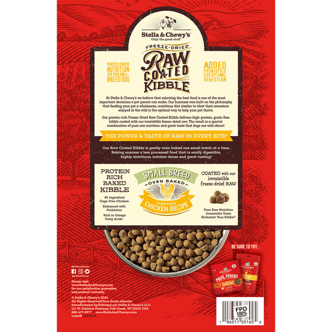 Stella & Chewy's Cage-Free Chicken Raw Coated Kibble for Small Breeds ...