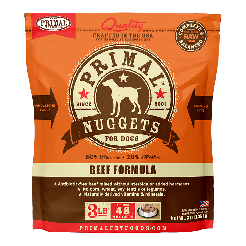 Primal Canine Raw Frozen Beef Nuggets - Essex County Co-Op