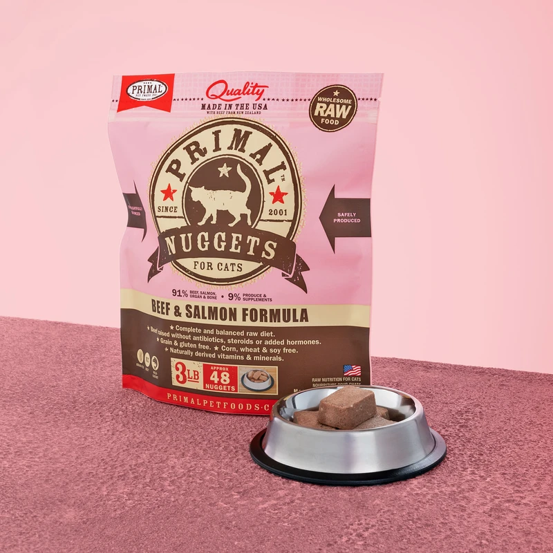 Primal Feline Frozen Nuggets Beef & Salmon - Essex County Co-Op