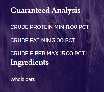 Golden Select Whole Oats - Essex County Co-Op