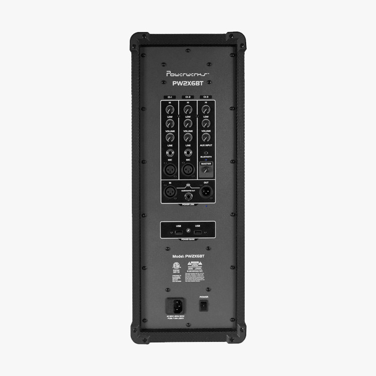 Powerwerks PW2X6BT 3 Channel Powered PA Tower