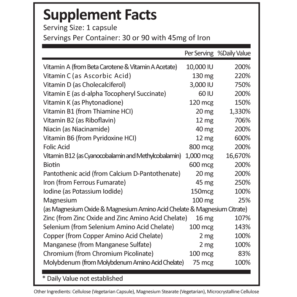 Once Daily Bariatric Multivitamin Capsule