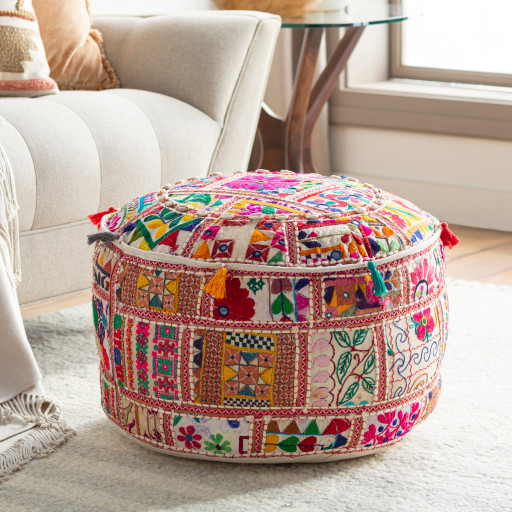 Buy Karma Patchwork Pouf For Your Beach House | Coastal & Nautical ...