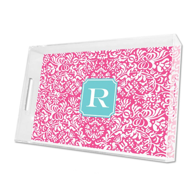 Buy Ann Tile Raspberry Lucite Tray in Three Sizes For Your Coastal Home ...