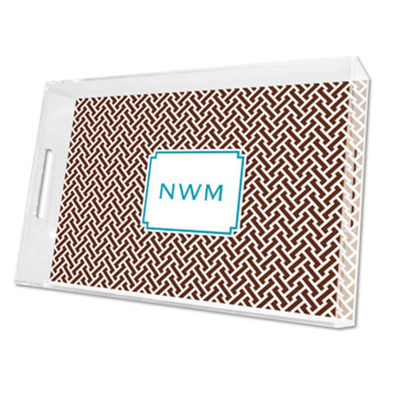 Buy Classic Check Chocolate Lucile Tray in Three Sizes For Your Coastal ...