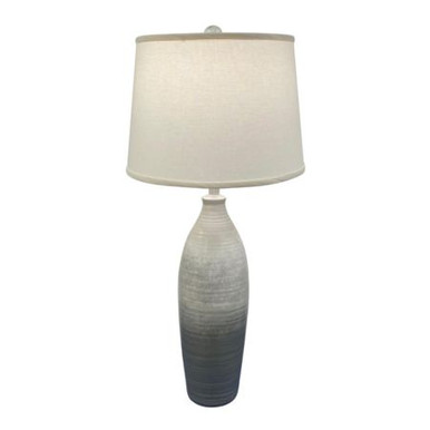 Grey Fade Tapered Ribbed Vase Table Lamp