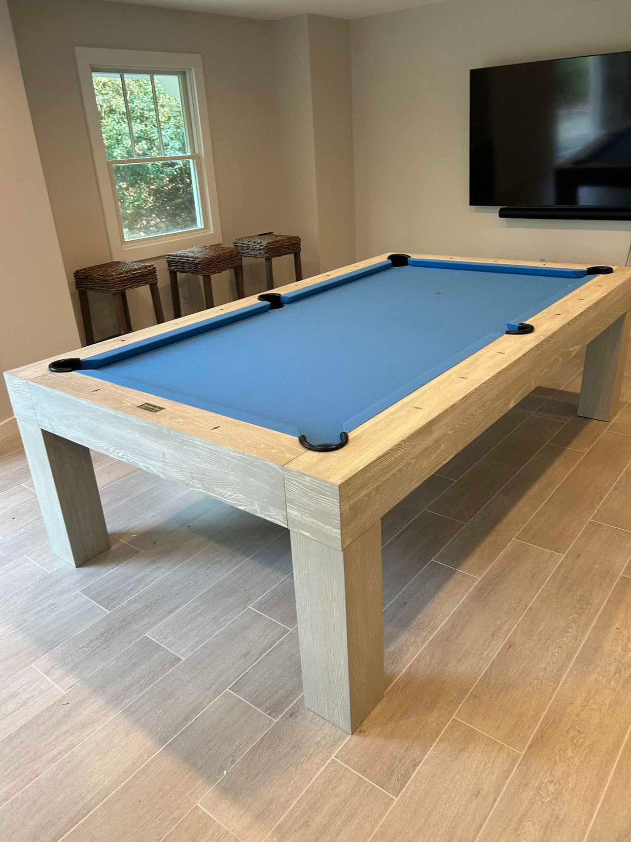 Alta Slate Pool Table in White Wash on Ash | Parsons-Style | Sawyer Twain