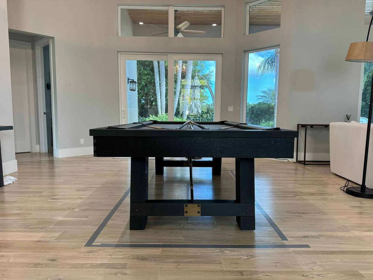 Isaac Pool Table by Plank & Hide – Distressed Black & Gold | Exclusive