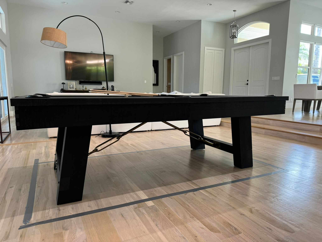 Isaac Pool Table by Plank & Hide – Distressed Black & Gold | Exclusive