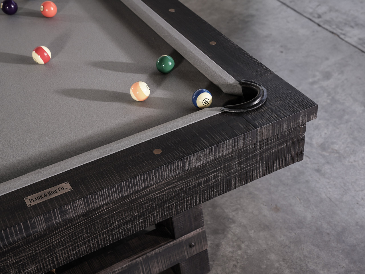 Isaac Pool Table by Plank & Hide – Distressed Black & Gold | Exclusive