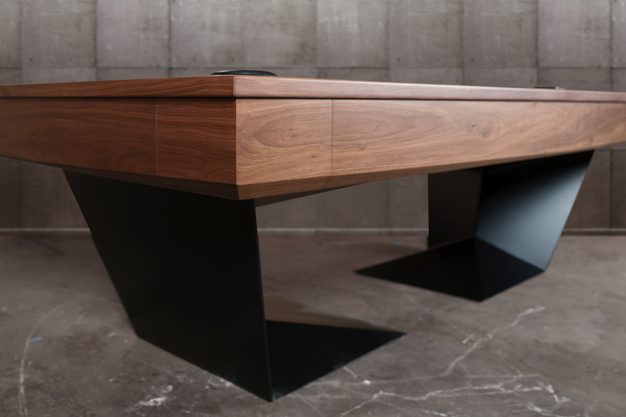 TRON Luxury Steel & Walnut Slate Pool Table | Custom Billiards | Sawyer ...
