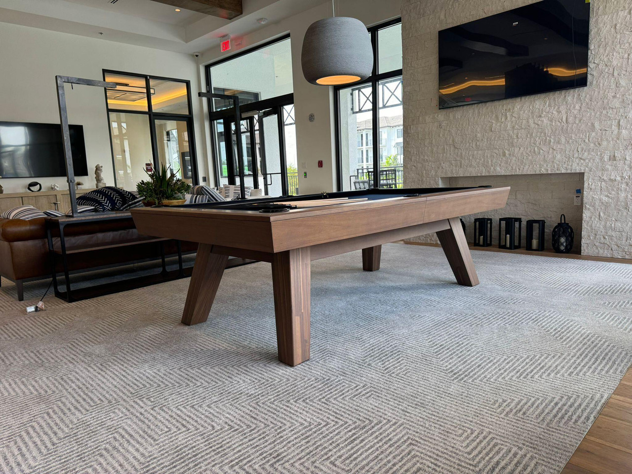 George Pool Table & Shuffleboard Combo in Gray Walnut - Sawyer Twain