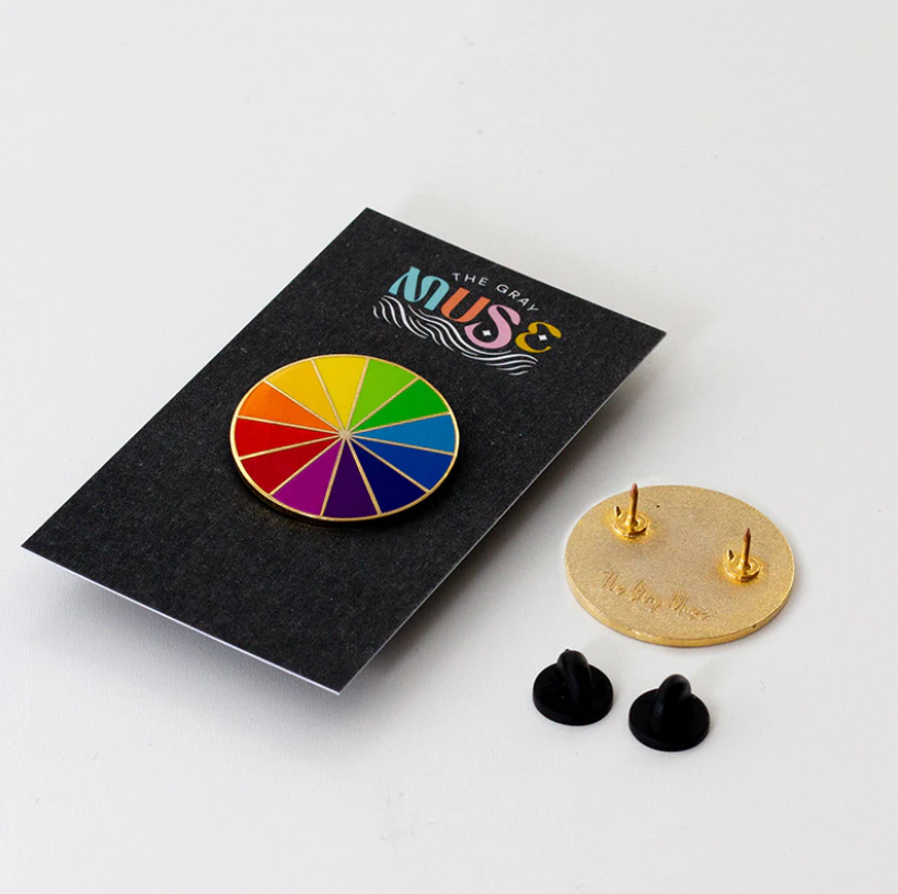 Rainbow Color Wheel Pin - Around the Table Yarns